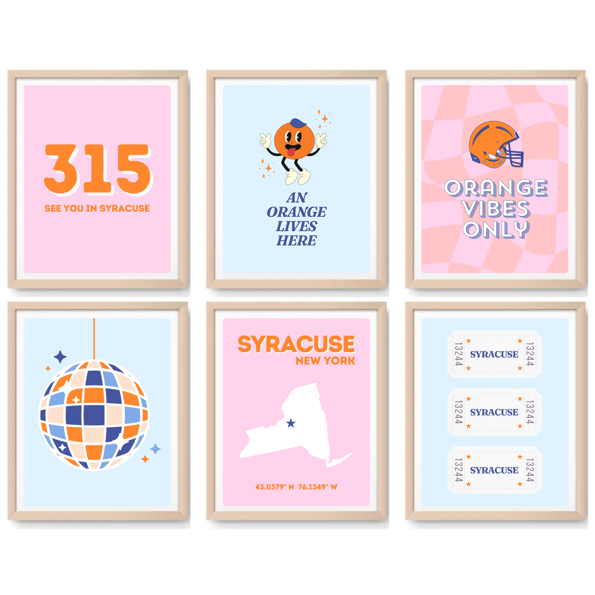 Syracuse inspired Digital Prints - Set of 6 – Rosett Avenue